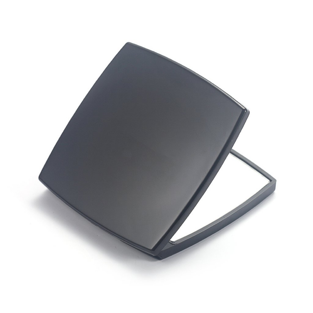 Portable Black Square Handheld Compact X1 X2 Makeup Mirrors