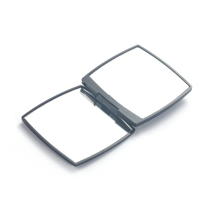 Portable Black Square Handheld Compact X1 X2 Makeup Mirrors