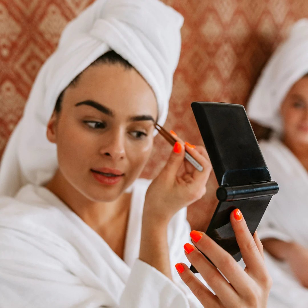 Portable Handheld Pocket Travel Folding Compact Mirror With Lights